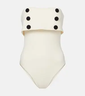 KARLA COLLETTO Billie Colorblocked Swimsuit - White