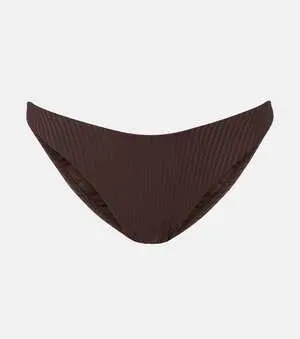 Melissa Odabash Noto Ribbed-knit Bikini Bottom - Brown