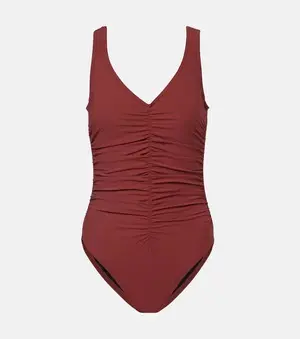 KARLA COLLETTO Basics Ruched Swimsuit - Brown