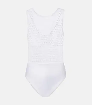 KARLA COLLETTO Aster Open-knit Swimsuit - White