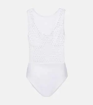 KARLA COLLETTO Aster Open-knit Swimsuit - White