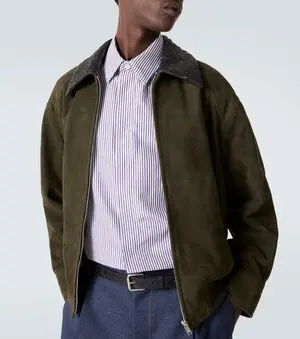 Bottega Veneta Intrecciato Suede Blouson Jacket