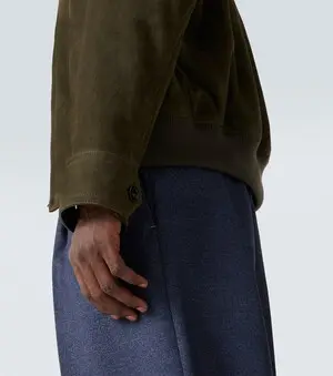 Bottega Veneta Intrecciato Suede Blouson Jacket
