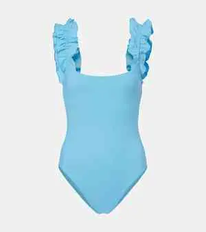 KARLA COLLETTO Willow Ruffled Swimsuit - Blue
