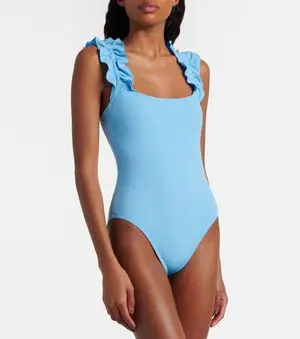 KARLA COLLETTO Willow Ruffled Swimsuit - Blue