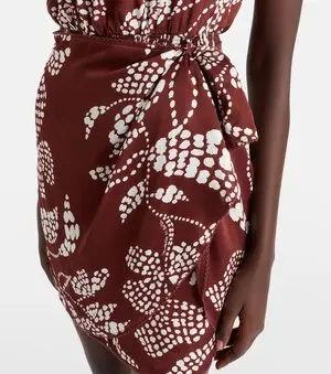 Poupette St Barth Celie Printed One-shoulder Minidress - Brown