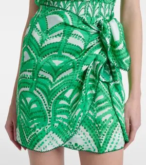 Poupette St Barth Celie Printed One-shoulder Minidress - Green