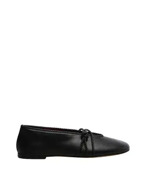 Bottega Veneta Rosa Knot Leather Ballet Flats - Black