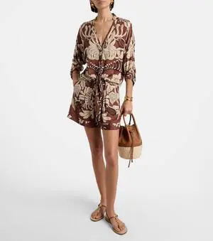Poupette St Barth Azia Printed Top - Brown