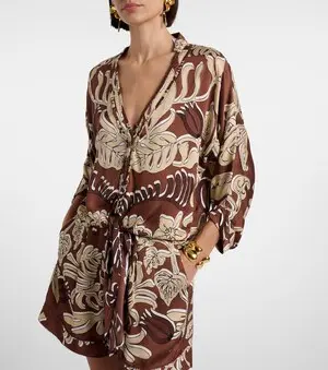 Poupette St Barth Azia Printed Top - Brown