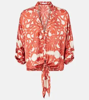 Poupette St Barth Azia Printed Top - Red