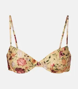 Agua Bendita Magdalena Floral Bikini Top - Yellow