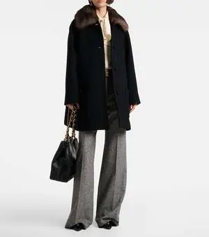 Valentino Garavani Laseine Chevron Leather Tote Bag - Black