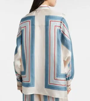 Zimmermann Striped Silk Shirt With Scarf Detail