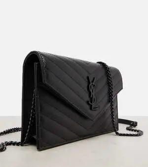 Saint Laurent Cassandre Envelope Small Leather Wallet On Chain