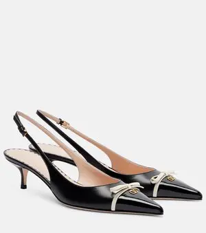 Valentino Garavani Bepointy Leather Slingback Pumps - Black