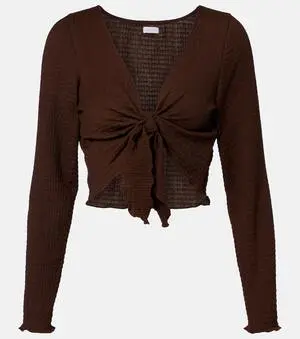 Jade Swim Dania Sheer Crop Top - Brown