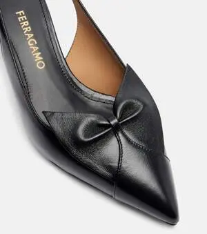 FERRAGAMO Felli 40 Leather Slingback Pumps