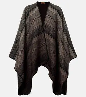 Missoni Zig Zag Wool Cape - Brown