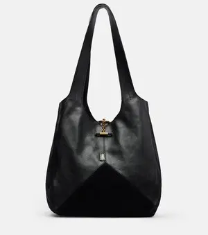 Chloé Balloon Medium Leather And Suede Shoulder Bag - Black