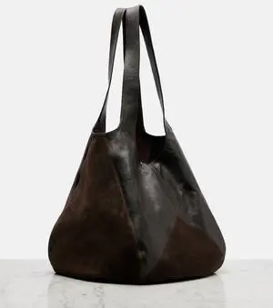 Chloé Balloon Medium Leather And Suede Shoulder Bag - Brown