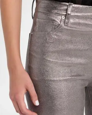 FRAME Le Sleek Straight Leather Pants - Broken Mirror