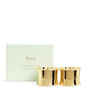Harrods Stainless Steel Napkin Rings - Gold