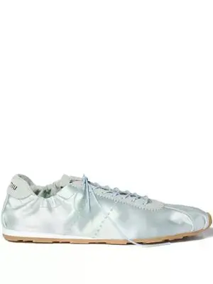 Miu Miu Plume Satin Sneakers - Blue