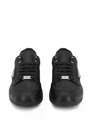 Philipp Plein Logo Plaque Perforated Leather Sneakers