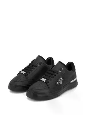 Philipp Plein Logo Plaque Perforated Leather Sneakers