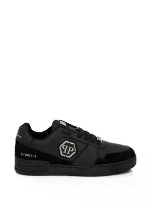 Philipp Plein P-force Leather Sneakers - Black