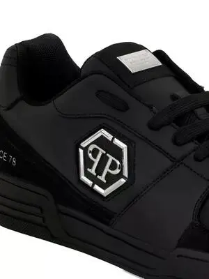 Philipp Plein P-force Leather Sneakers - Black