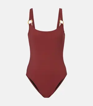KARLA COLLETTO Luca Ring-detail Swimsuit - Brown