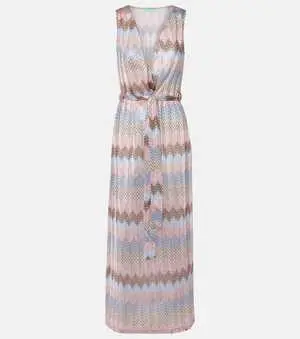 Melissa Odabash Bria Belted Knitted Maxi Dress - Multicoloured