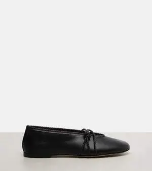 Bottega Veneta Leather Knot Ballet Flats