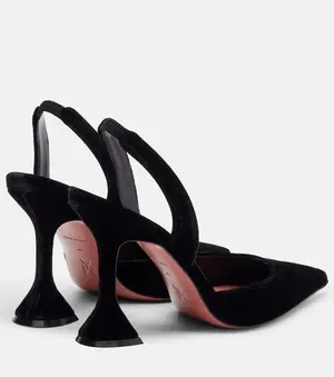 Amina Muaddi Holli 95 Velvet Slingback Pumps