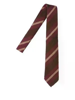 FINAMORE 1925 Striped Neck Tie - Red
