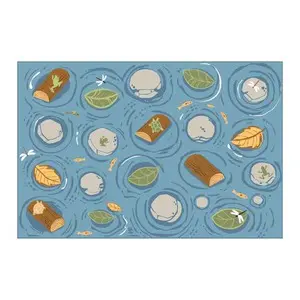 KAPLAN EARLY LEARNING COMPANY Seating Leaves, Rocks - Blue