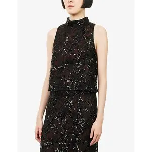 ME+EM Sequin-embellished Sleeveless Shell Top