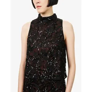 ME+EM Sequin-embellished Sleeveless Shell Top