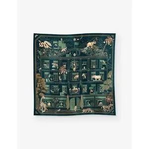 CARTIER Precious Address Printed Silk-twill Scarf - Green