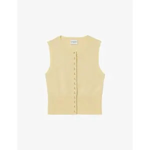 Claudie Pierlot Button-up Knitted Wool Top - Baby Yellow