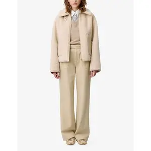 Claudie Pierlot Zipped Shearling-effect Coat