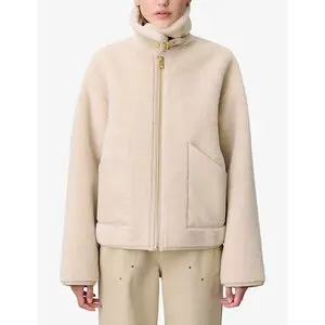 Claudie Pierlot Zipped Shearling-effect Coat