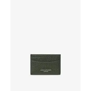 ASPINAL OF LONDON Slim Logo-embossed Leather Card Holder - Forestgreen