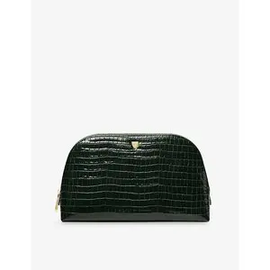ASPINAL OF LONDON Classic Large Leather Cosmetic Case - Evergreen