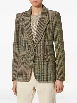 MARANT ETOILE Kerstin Checked Blazer - Brown