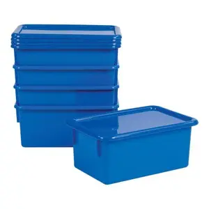 KAPLAN EARLY LEARNING COMPANY Storage Bins With Lidsset Of 5 - Blue