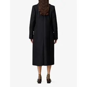 Claudie Pierlot Long Straight Wool-blend Coat