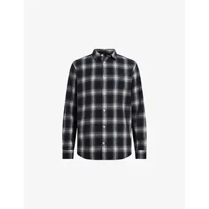 ALLSAINTS Haven Checked Cotton Shirt - Azzurra Blue